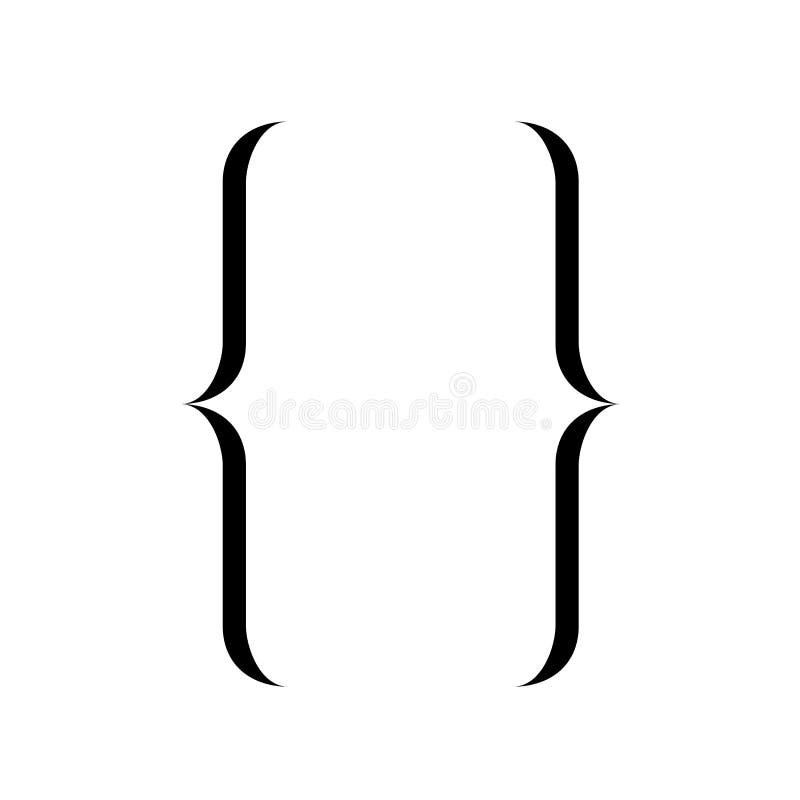 Curly Braces Icon for Graphic Design Isolated on White Background ...