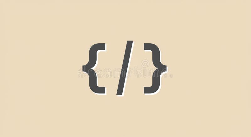 Curly Brackets and a Forward Slash Symbol. the Brackets are Positioned ...