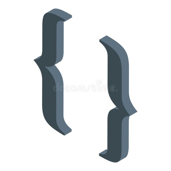 Curly Brackets Representing Programming Language Code Script Stock Vector - Illustration of icon ...