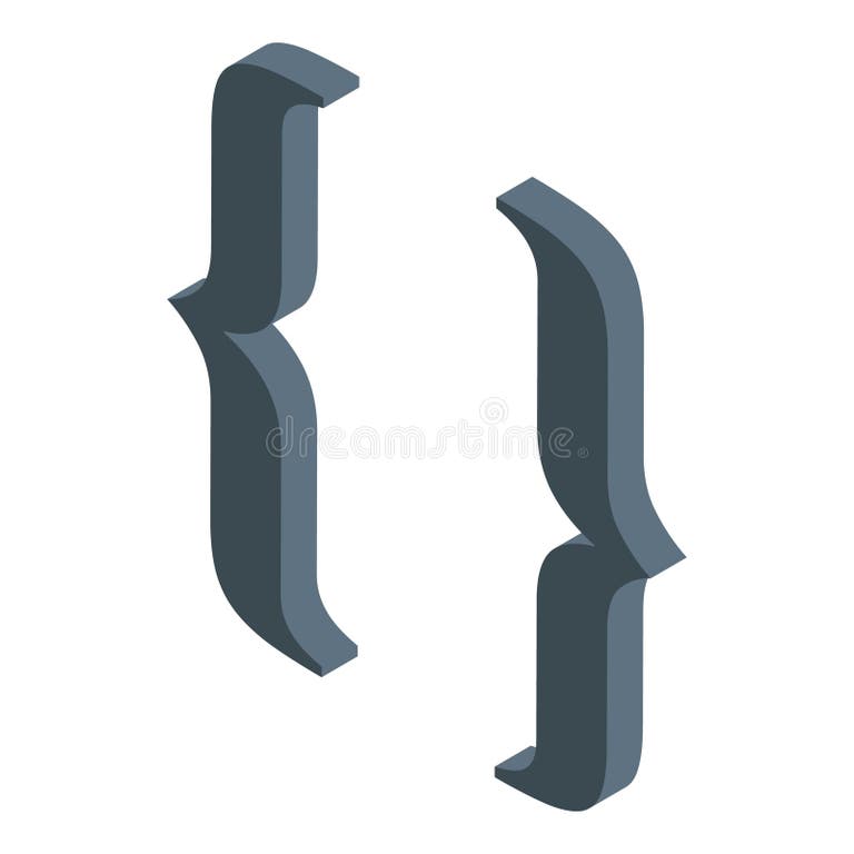 Curly Brackets Representing Programming Language Code Script Stock Vector - Illustration of icon ...