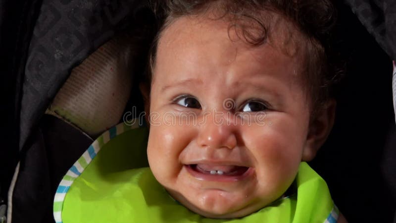 Curly Brown-eyed Hungry Baby Boy Cries Stock Footage - Video of indoor ...
