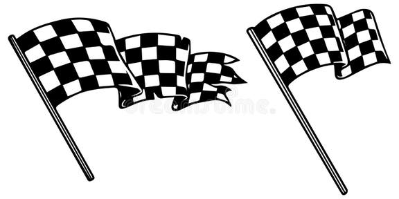 Curly Checkerboard Flags for Racing. Stock Vector - Illustration of ...