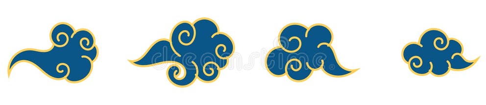 Curly Chinese Traditional Cloud Drawing Stock Vector - Illustration of ...