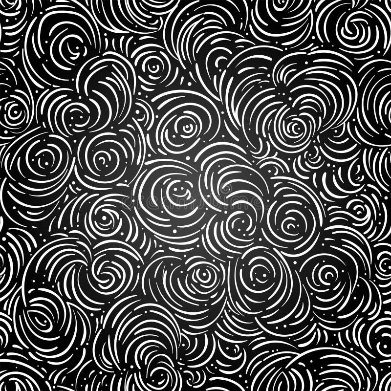 Curly Clouds Seamless Pattern. Abstract Background. Vector Endless ...