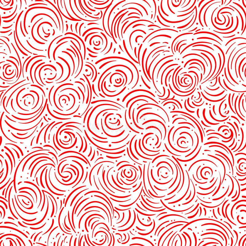Curly Clouds Seamless Pattern. Abstract Background. Vector Endless ...