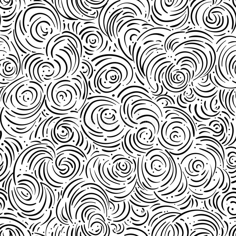Curly Clouds Seamless Pattern. Abstract Background. Vector Endless ...