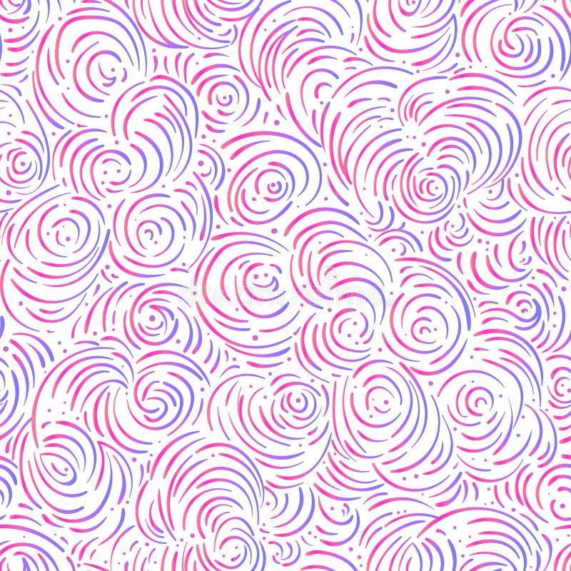 Curly Clouds Seamless Pattern. Abstract Background. Vector Endless ...