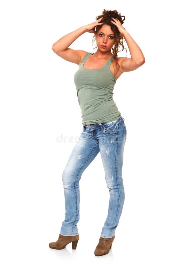 Curly cool woman very self stock photo. Image of street - 54405126