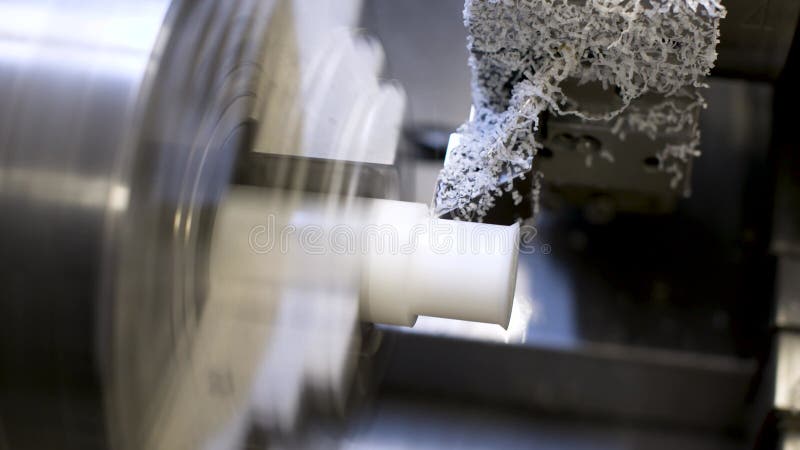 Curly Cutting Turning Work on an Automated CNC Machine. Blank of ...