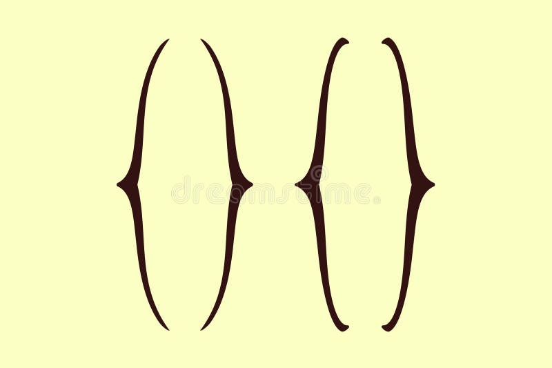 Curly Double Bracket Parenthesis Vector. Shape Icon for Text ...