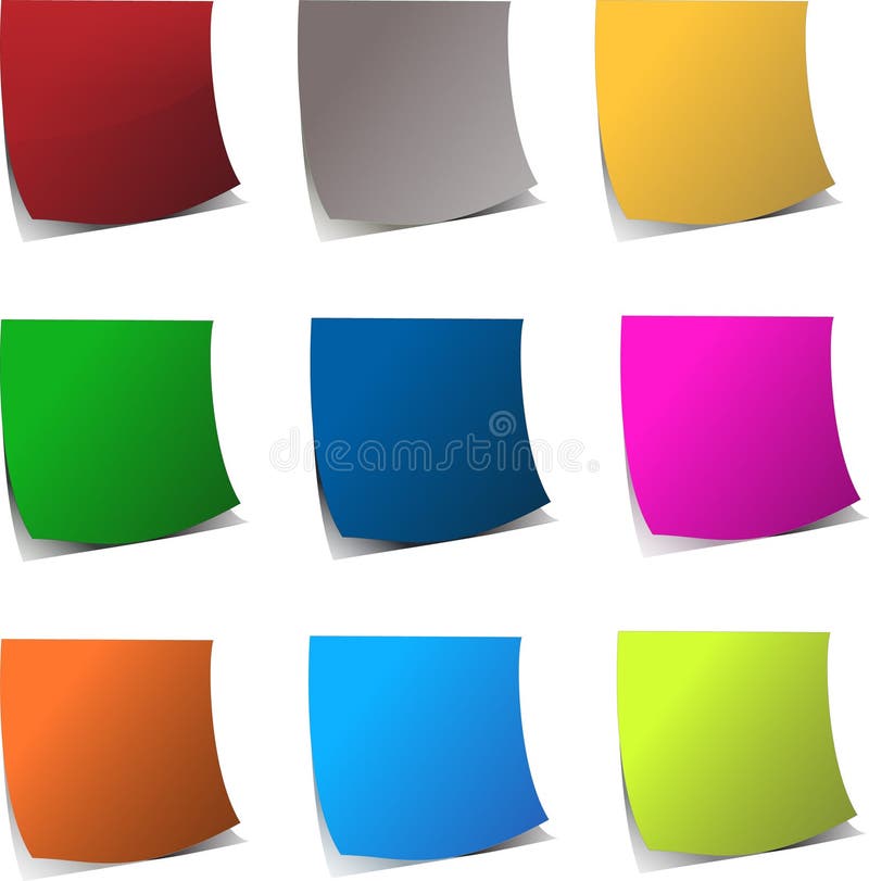 Curly Edge Colorful Realistic Papers Stock Vector - Illustration of ...