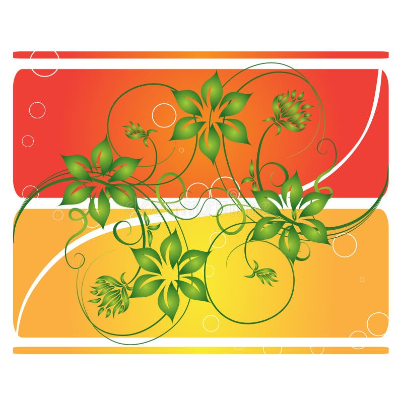 Curly flowers over card stock vector. Illustration of decor - 11115916