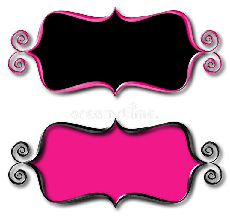 Curly Frame Modern Pink Black Tag Stock Illustrations – 1 Curly Frame ...