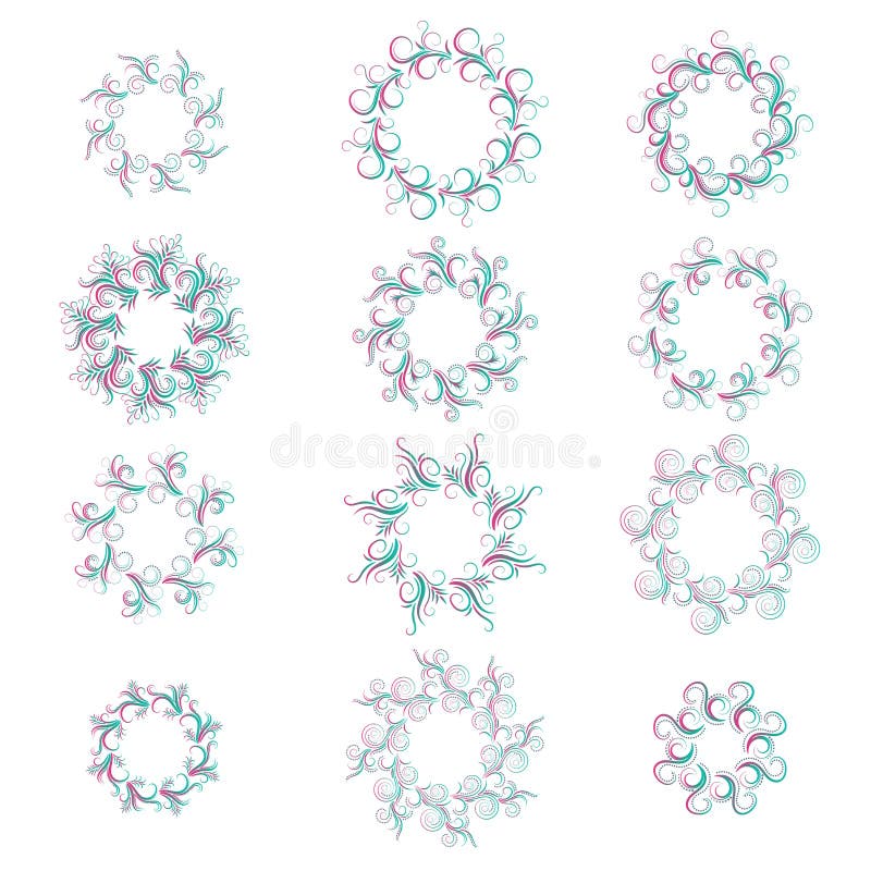 Curly frame set on white. stock vector. Illustration of abstract - 80992201