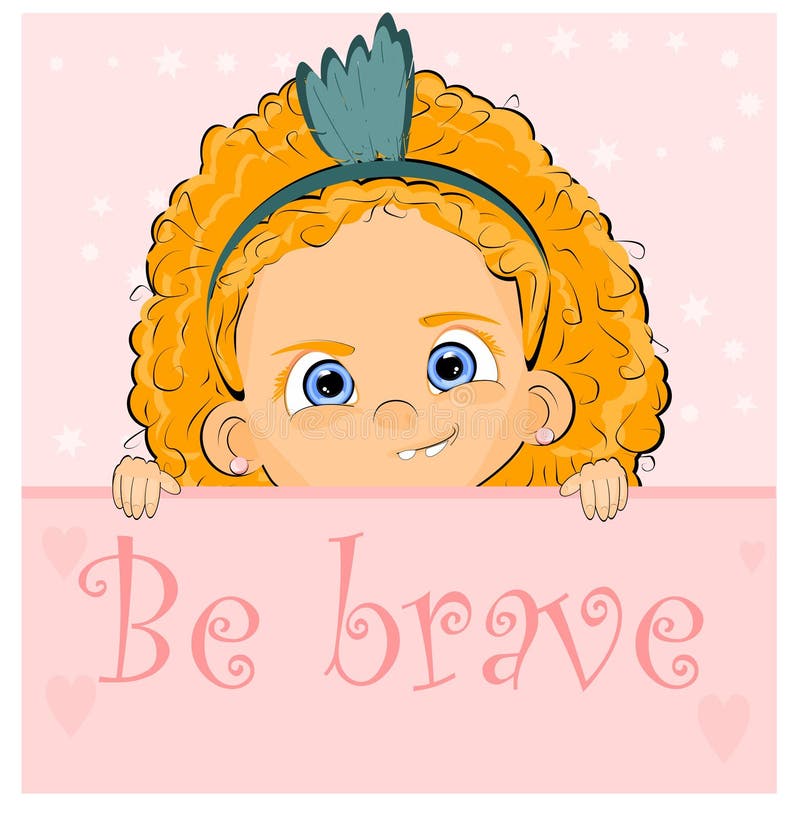 Little brave girl stock illustration. Illustration of icon - 217261835