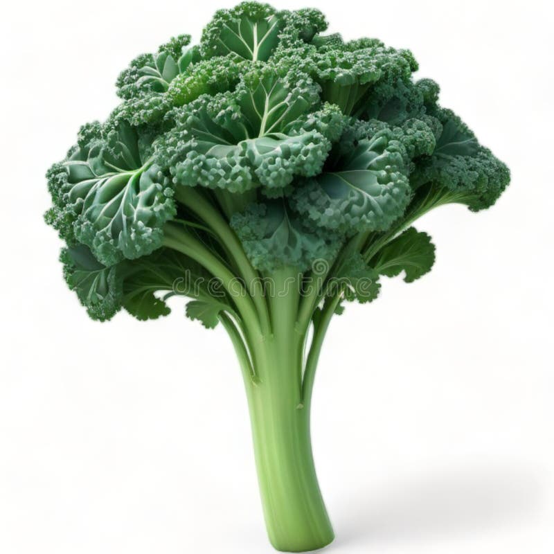 Curly Green Kale 3D Illustration Isolated on White Background. Fresh ...