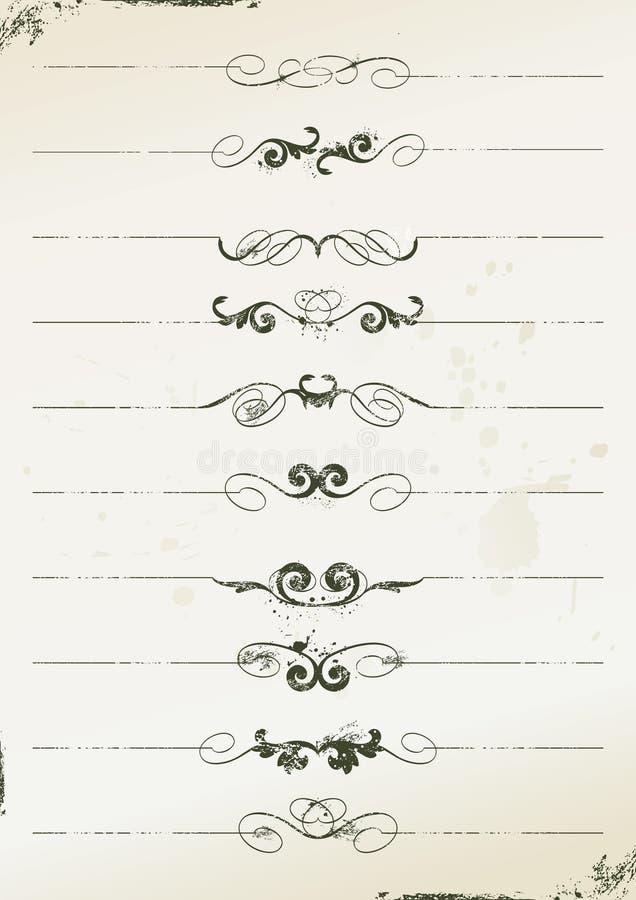 Curly grunge page rules stock vector. Illustration of decoration - 11108369