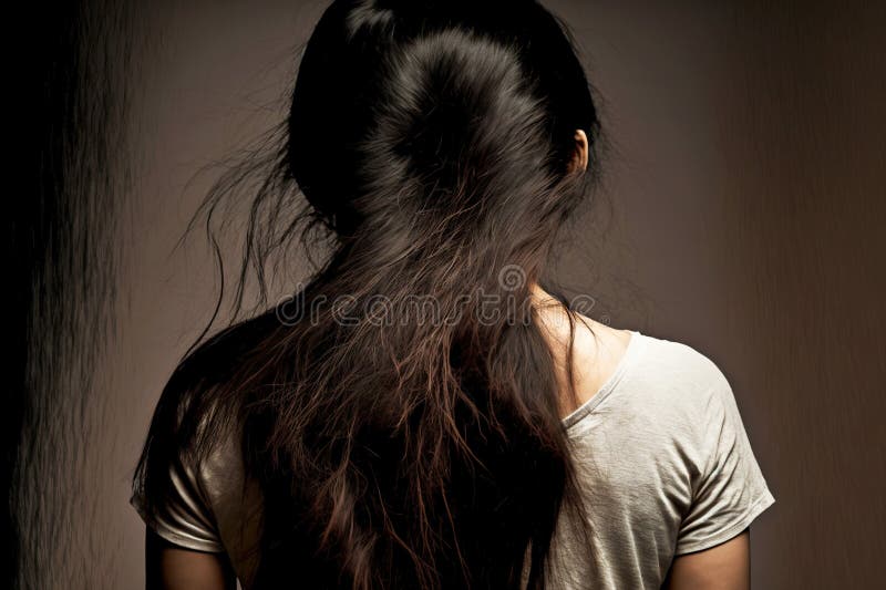 Curly hair in the back stock illustration. Illustration of woman ...