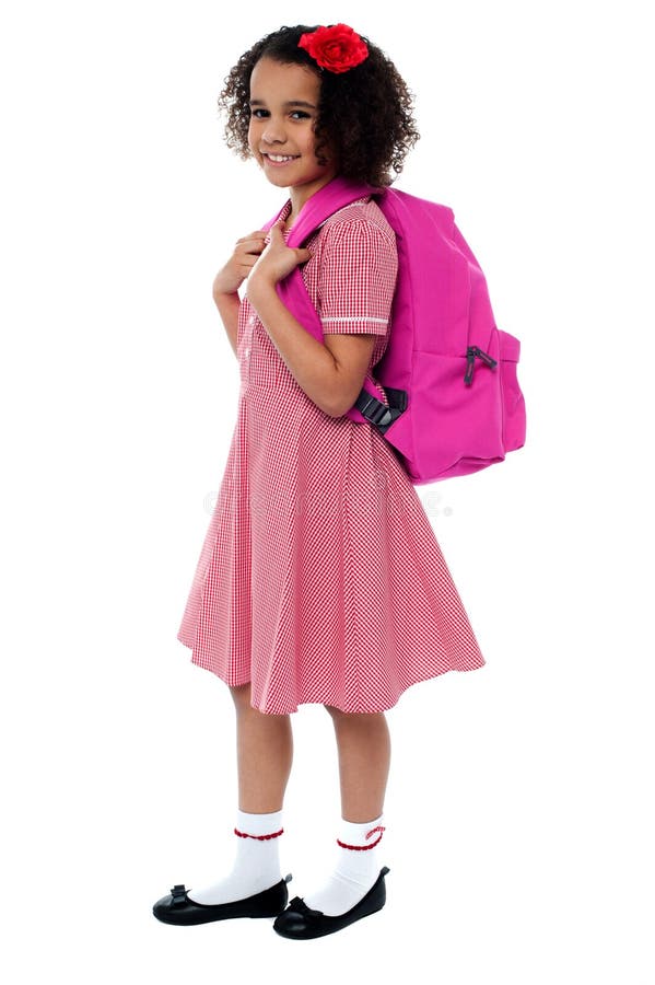 Curly Haired Elementary School Girl Stock Photo - Image of elegant ...