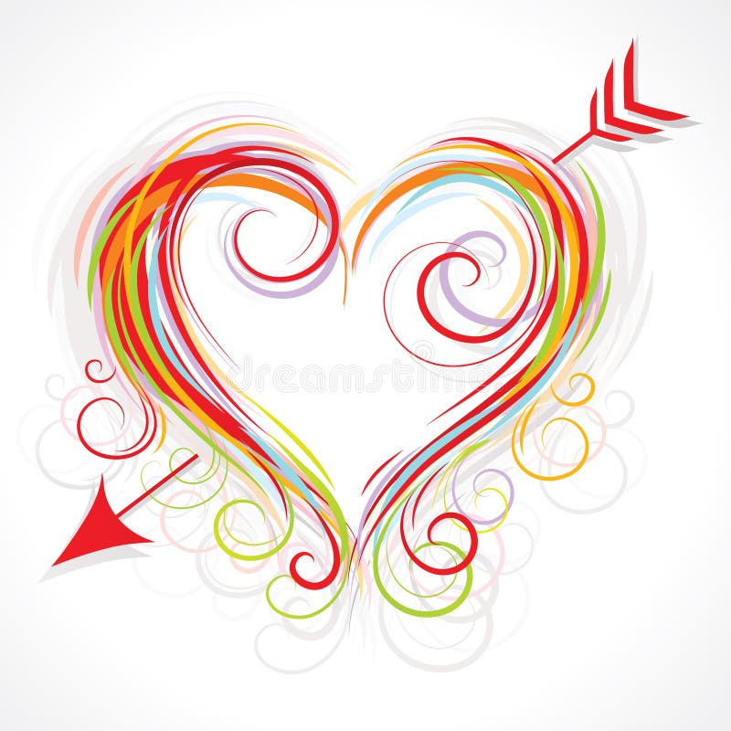 Curly heart illustration stock vector. Illustration of devotion - 9963623