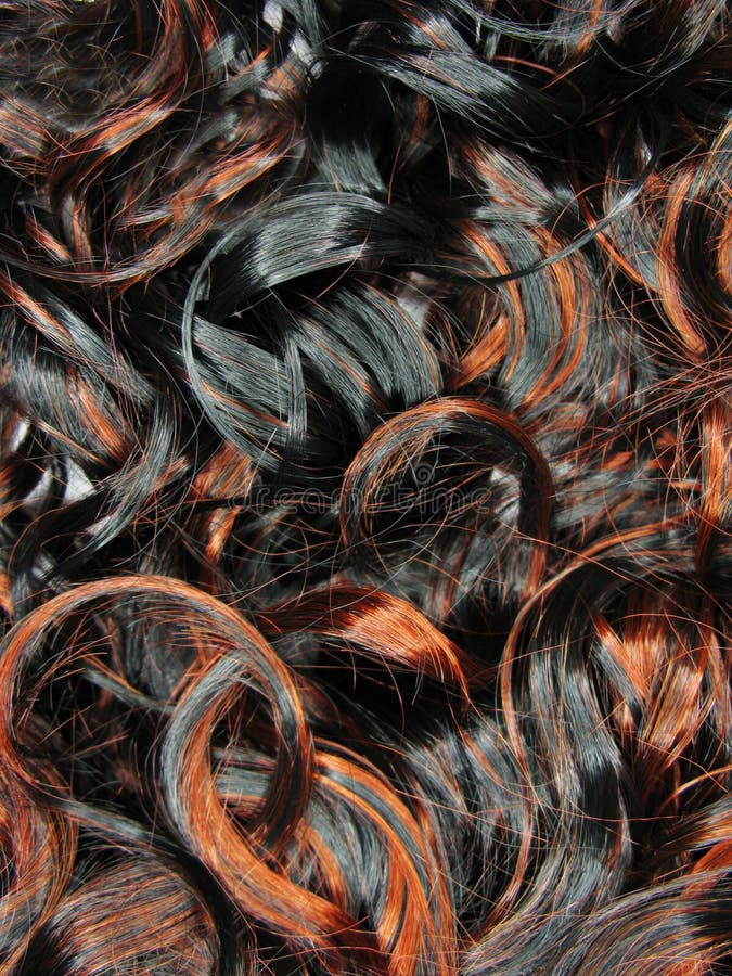 Curly Dark Highlight Hair Texture Background Stock Image - Image of ...
