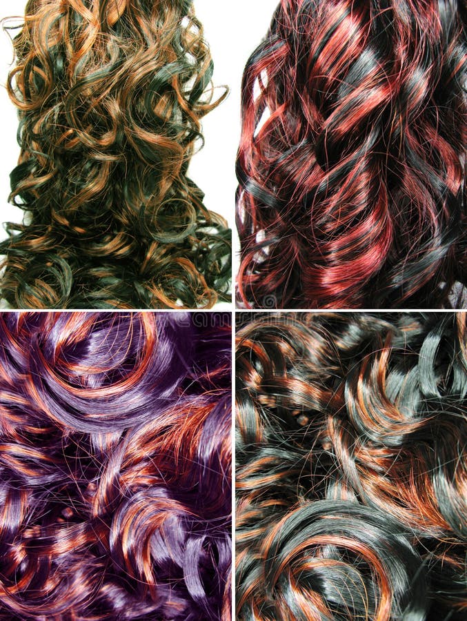 Curly Dark Highlight Hair Texture Background Stock Image - Image of ...