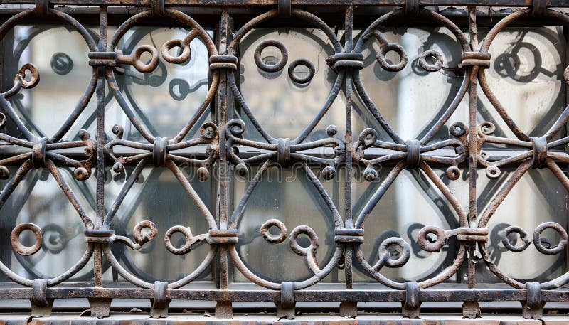 Curly Iron Grating on the Window Stock Photo - Image of decoration ...