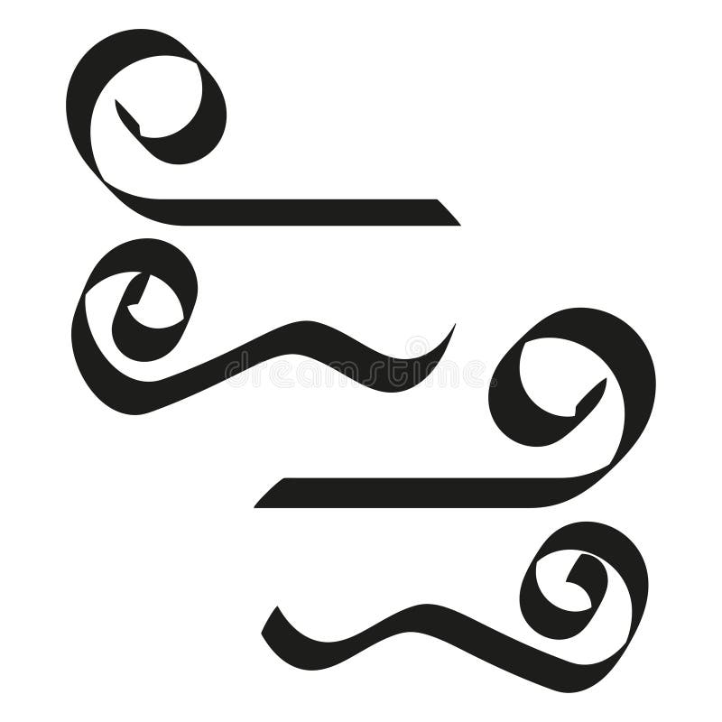 Curly Line Symbol. Decorative Swirl Shape. Black Vector Scroll. Elegant ...