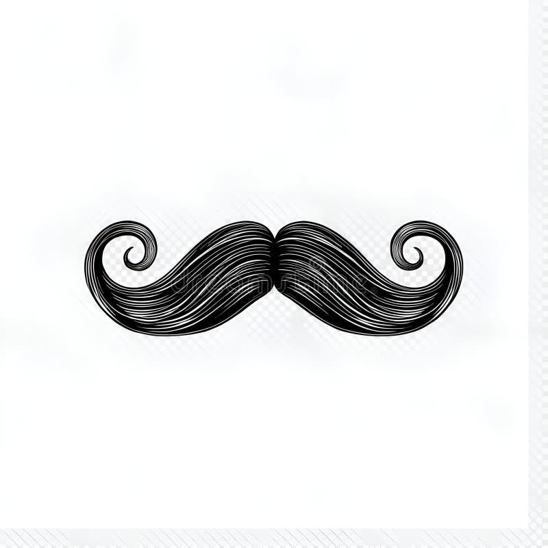 Curly Mustache Isolated stock illustration. Illustration of hair ...