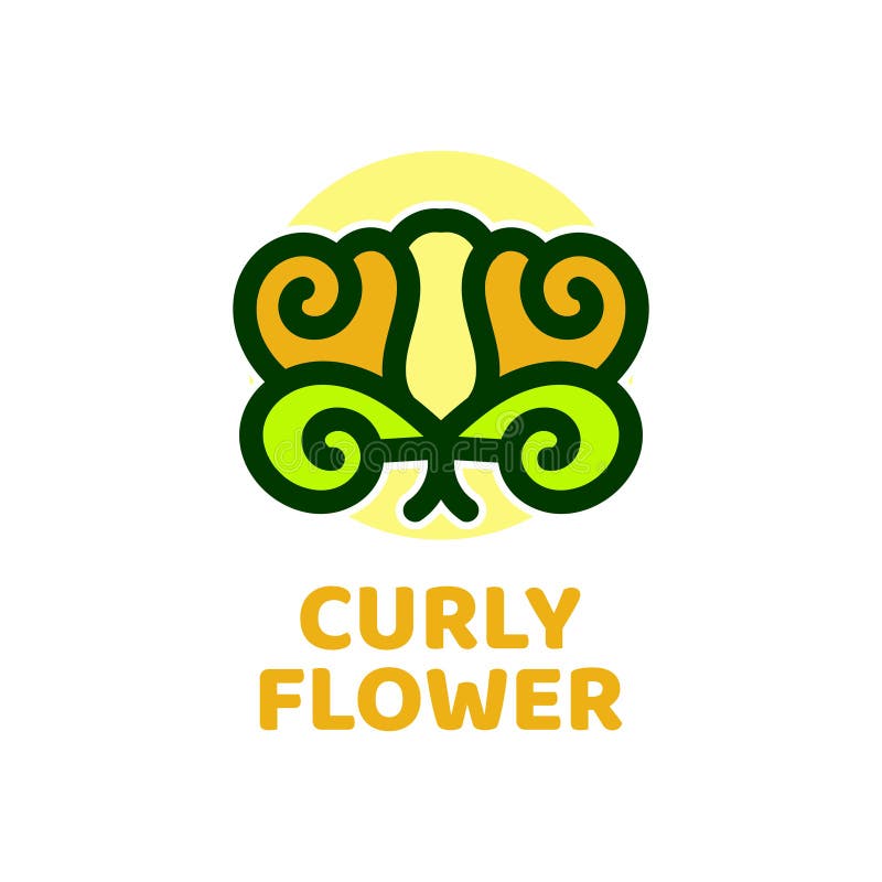 Curly Orange Flower Bloom Nature Logo Concept Design Illustration Stock ...