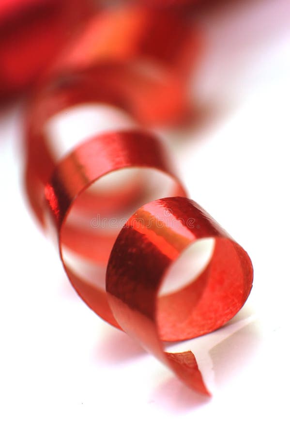 A curly red ribbon stock image. Image of gift, holiday, curl - 48733