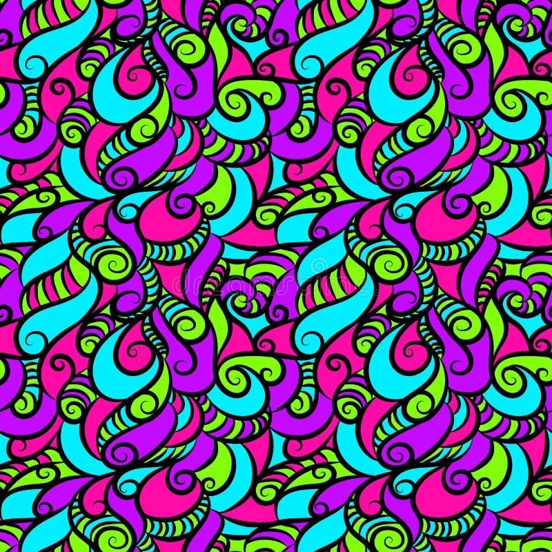 Curly seamless pattern stock vector. Illustration of curl - 71455525