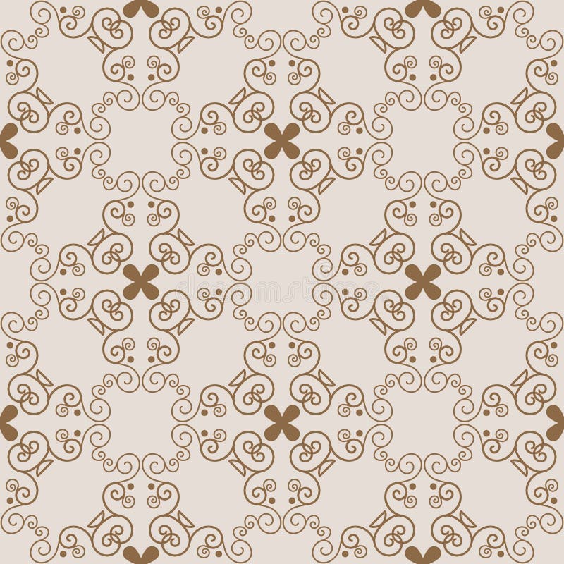 Curly Seamless Pattern. Vintage Beautiful Background. Stock Vector ...