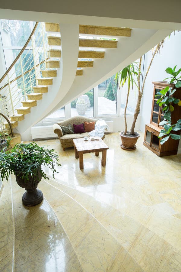 Curly stairs stock image. Image of home, front, entrance - 52709175