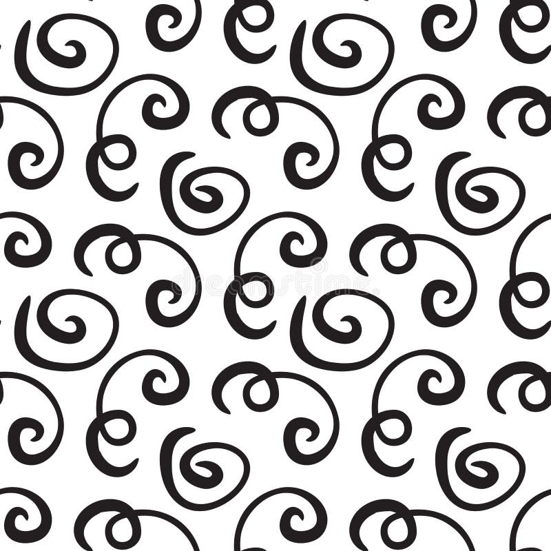 Curly or Swirly Hand Drawn Background Stock Vector - Illustration of ...