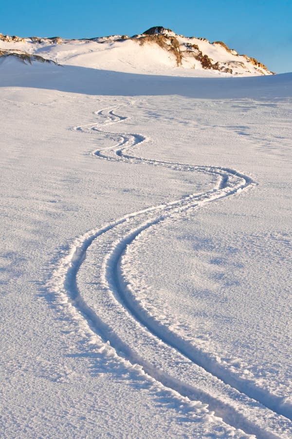 Curly trace of skis stock image. Image of nature, trace - 12129651