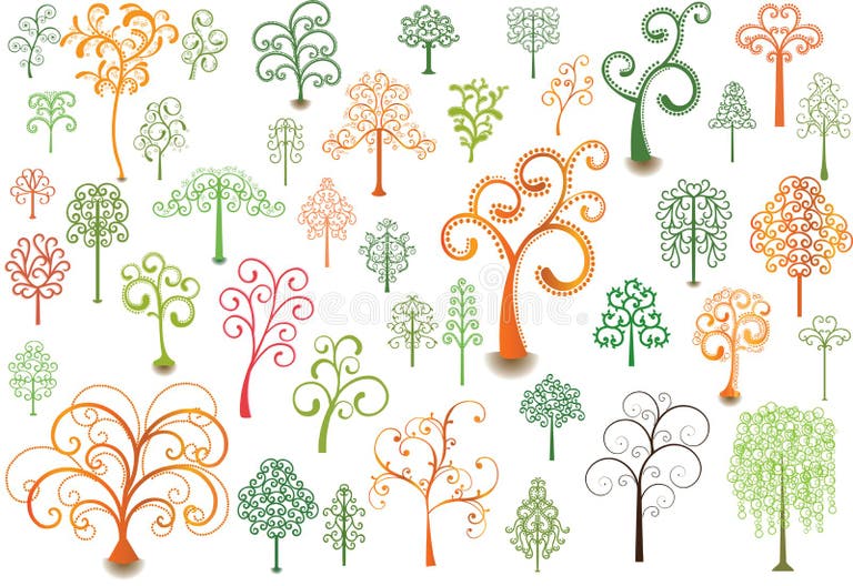Curly trees stock vector. Illustration of growth, season - 29033165