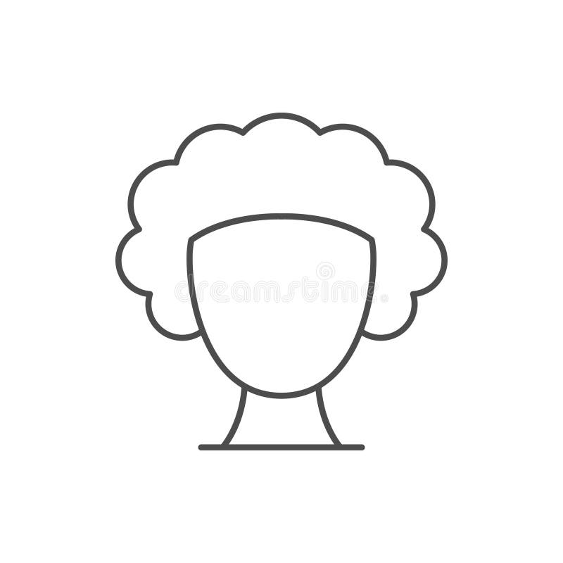 Curly Wig Line Outline Icon Stock Illustration - Illustration of fake ...