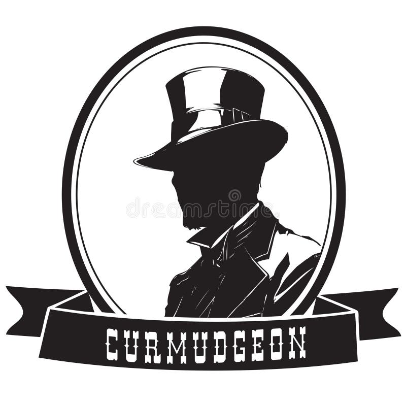 Curmudgeon in top hat stock vector. Illustration of evil - 305490758