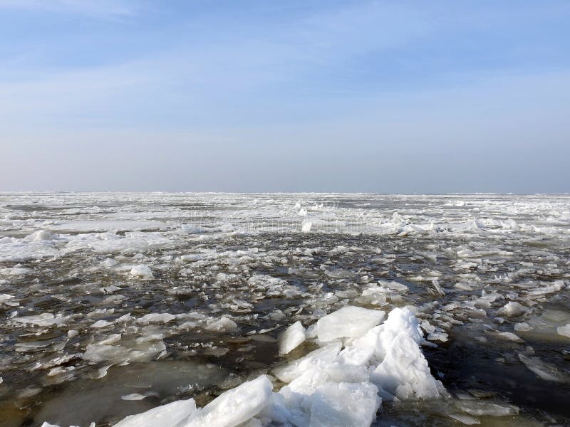 Curonian Spit in Spring with Ice Pieces, Lithuania Stock Image - Image ...