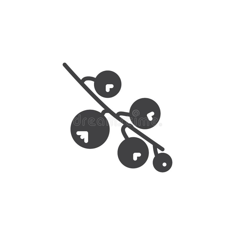 Currant branch vector icon stock vector. Illustration of icon - 158822935
