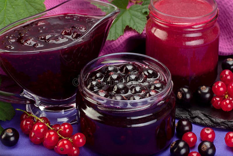 Currant jam in glass stock photo. Image of black, sweet - 152721600