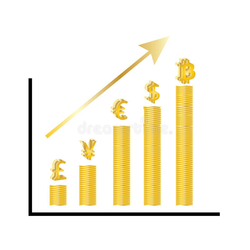 Currencies bar chart stock illustration. Illustration of brand - 349747942