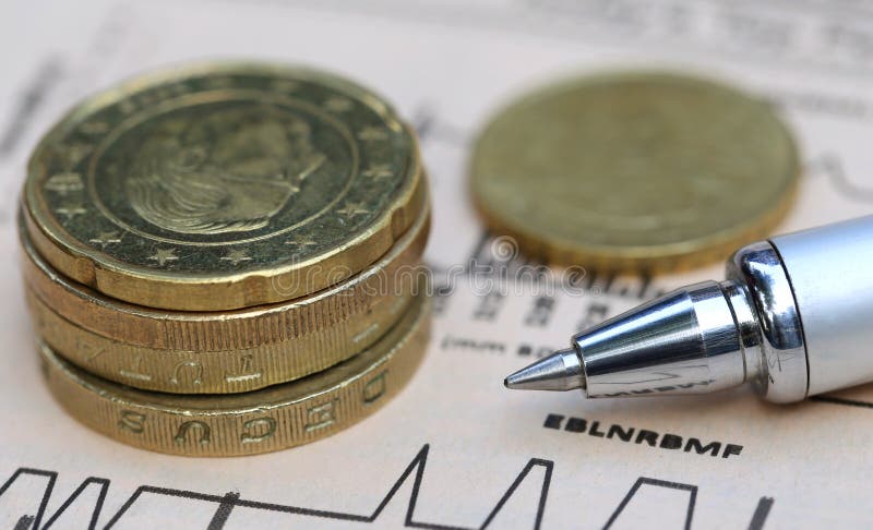 Currencies on Graph with a Pen Stock Photo - Image of economics, euro ...