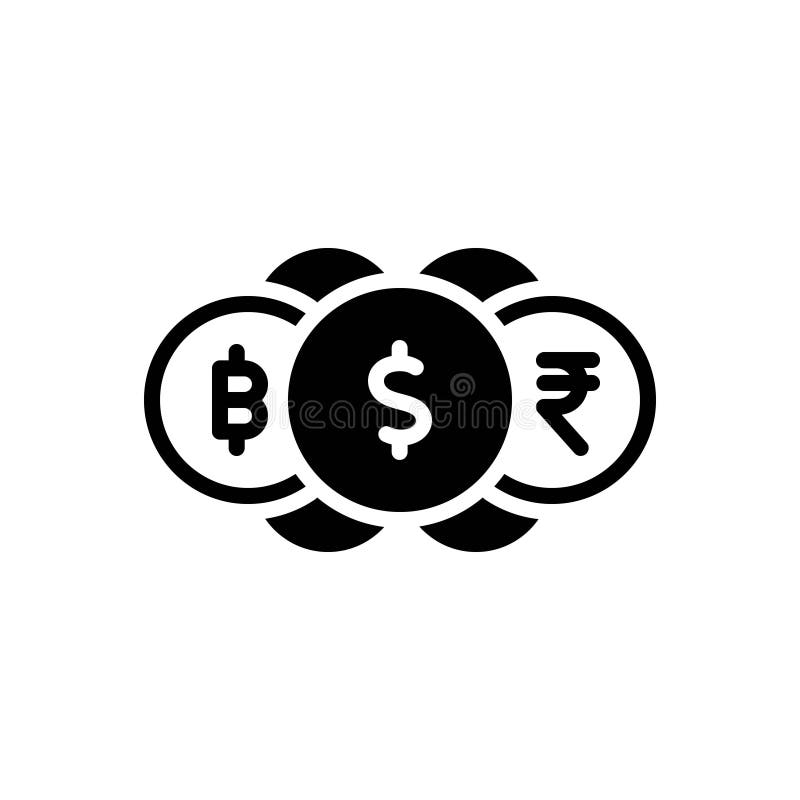 Black Solid Icon for Currencies, Money and Stance Stock Vector ...