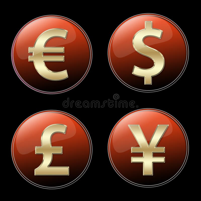 Currencies Signs Buttons Picture. Image: 5533871