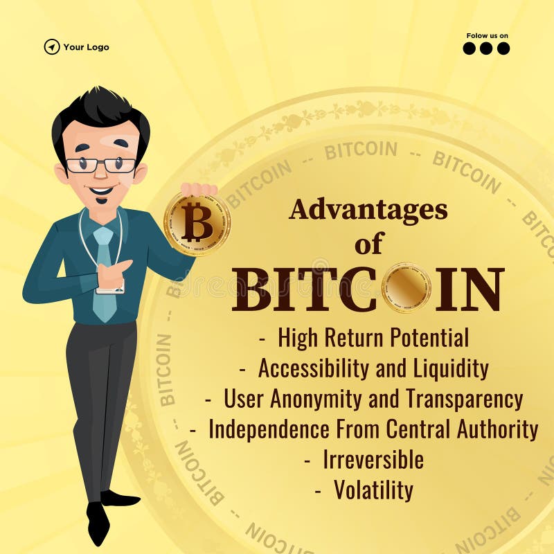 Advantages of Bitcoin Banner Design Stock Vector - Illustration of ...