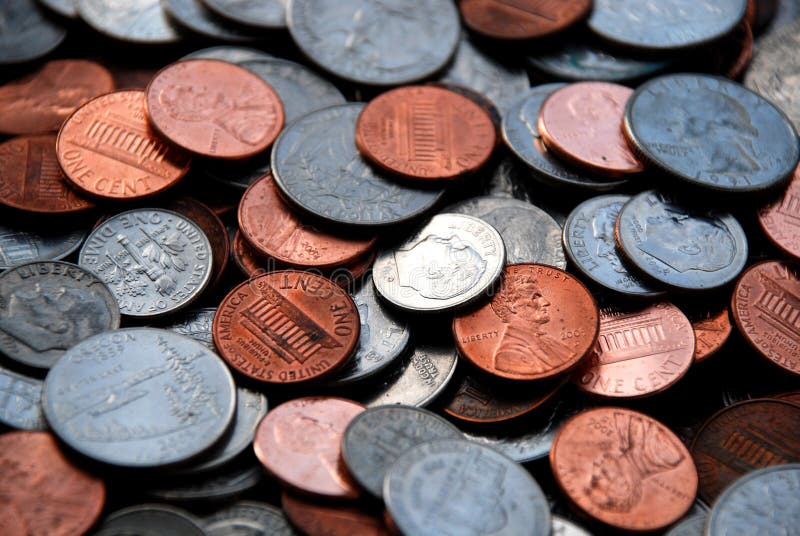 Assorted US Coins stock photo. Image of purchase, currency - 442890