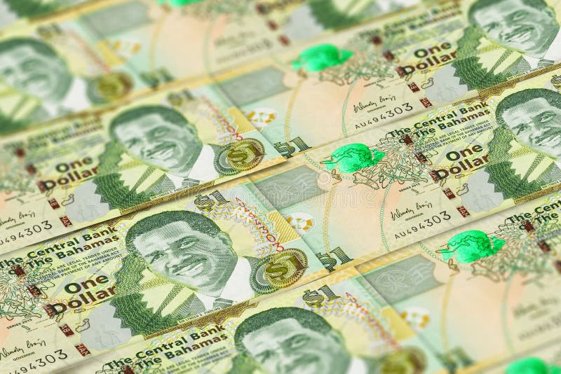 Currency of the Bahamas Background. BSD Dollars Pattern. 1 Dollar Stock ...