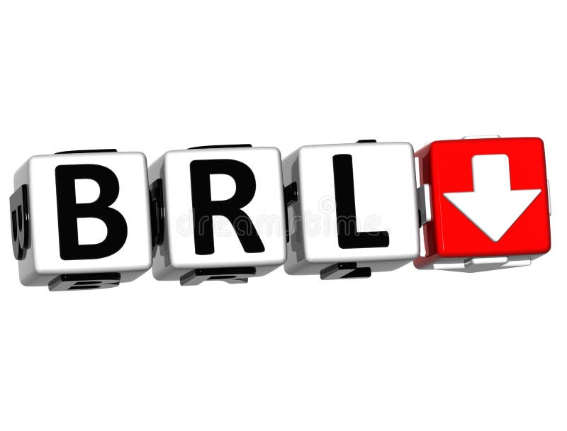 Currency BRL Rate Concept Symbol Button on White Background Stock ...